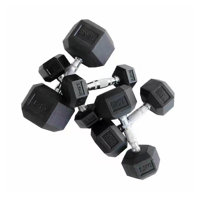 Rubber coated hex dumbbell 2.5kg,5kg,7.5kg,10kg,12.5kg,15kg,17.5kg,20kg,22.5kg,25kg,27.5kg,30kg ...