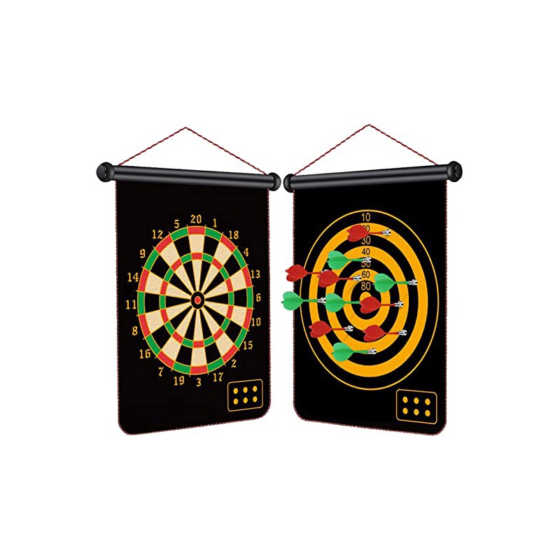 17'' Inch Magnetic Roll Up Double sided Dart Board and target game