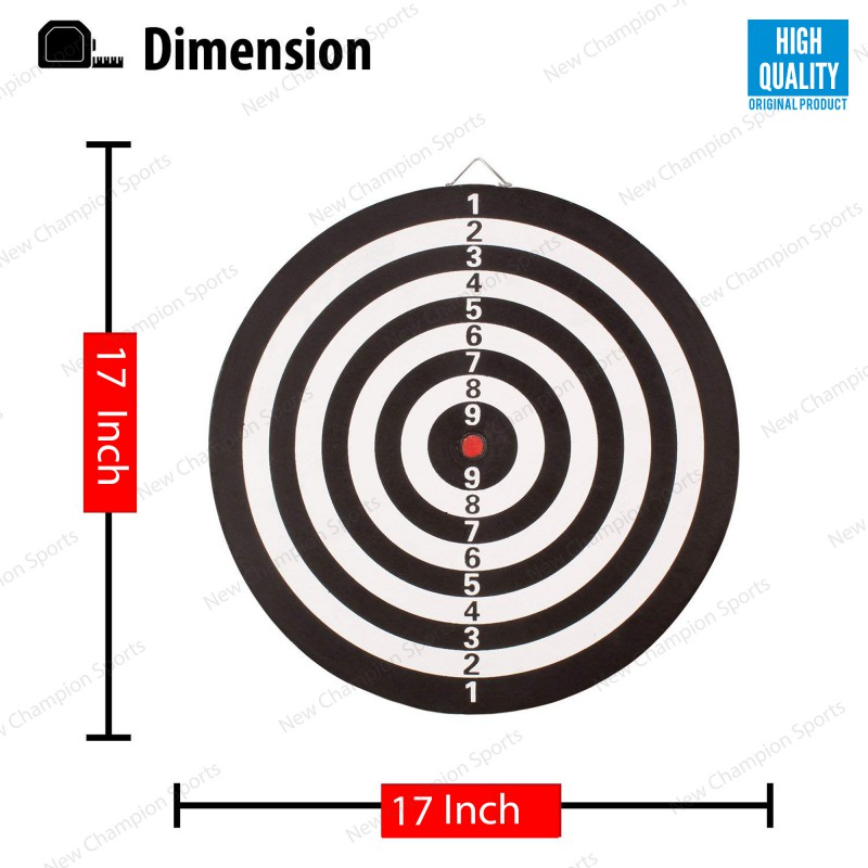 Ninja Dartboard 15'' Inch With 6 Non pointing Darts