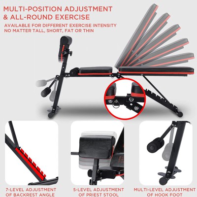 Adjustable dumbbell and sit up bench