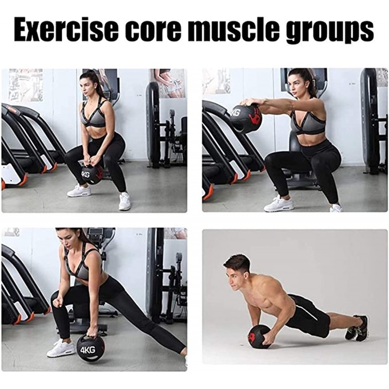 Medicine Ball Men Women Training Medicine Ball, Ergonomic Double-handle Fitness Ball, 3kg/4kg ...