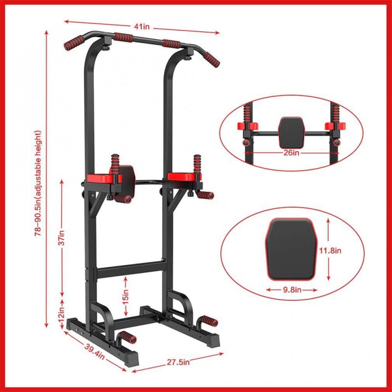 Power Tower Workout Dip Station for Home Gym Adjustable Multi Pull Up ...