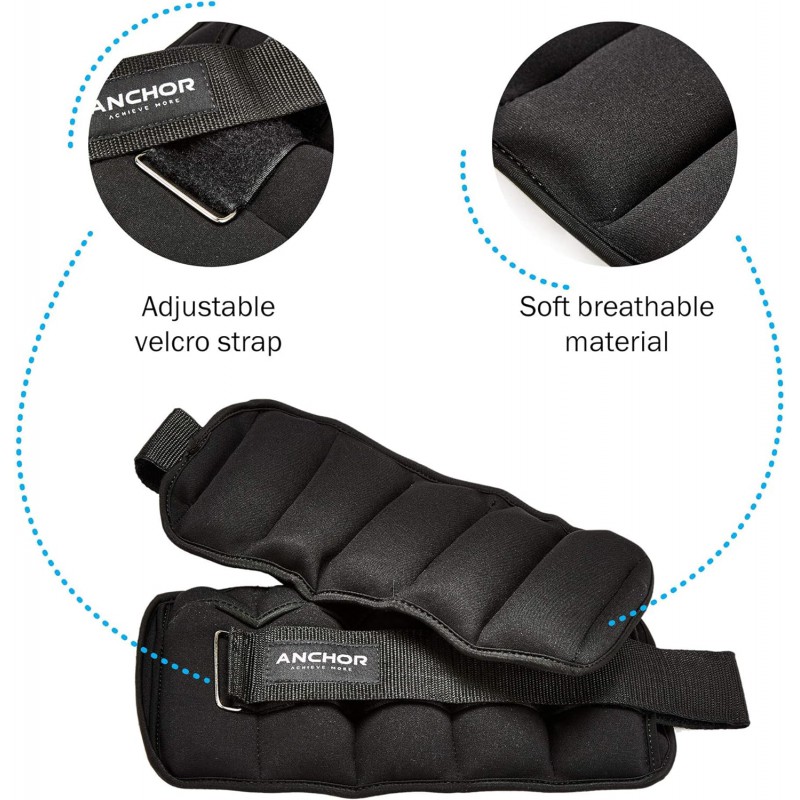Ankle Weights 1KG, Adjustable Ankle Weights Wrist Straps, Ideal for ...