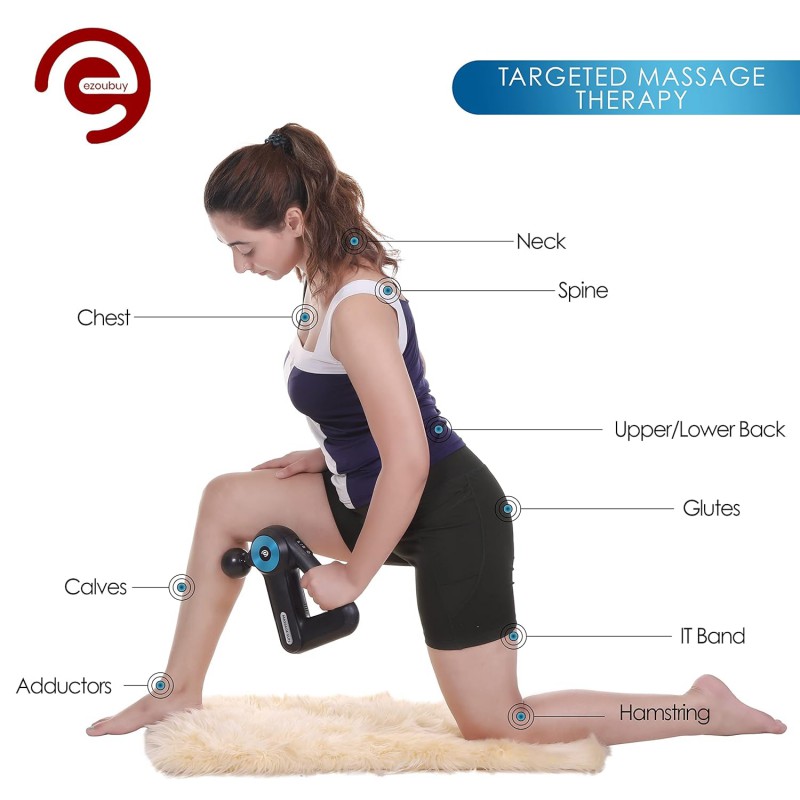 Massage Gun with Quiet 3 Speed Motor and 12 Massage Head for Body ...