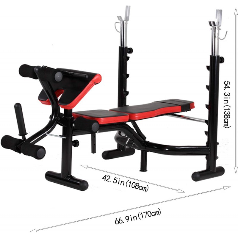 Weight Bench Set, Adjustable Weight Bench, Utility Foldable Workout Bench Incline/Decline Flat ...