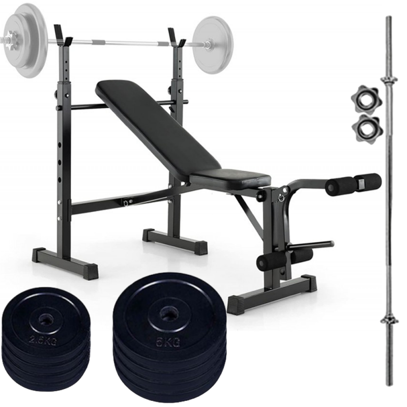 Weight Bench, Bench Press Set with Squat Rack and Bench for Home Gym ...