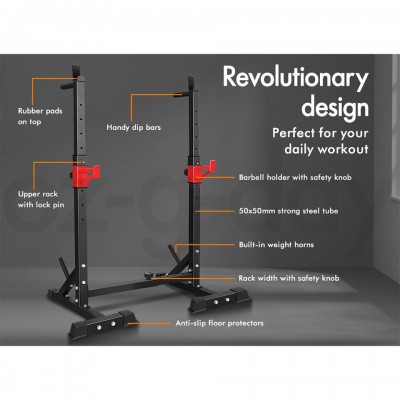 Adjustable Squat Rack Fitness Weight Lifting Barbell Stand