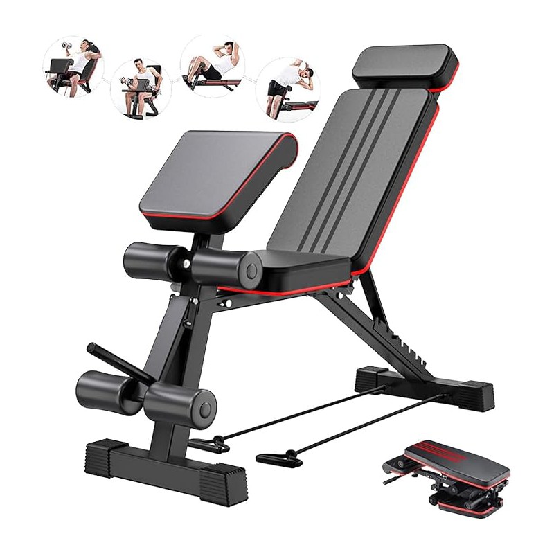 Multi functional Adjustable Dumbbell Bench With Leg Press and preacher curl