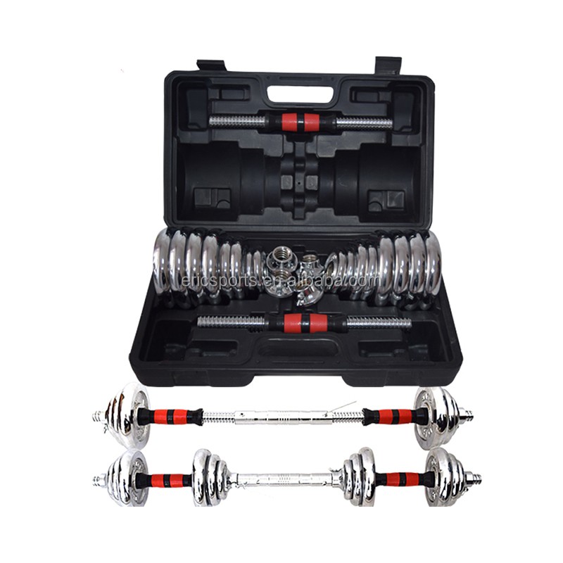 20kg Gym electroplating baking cast iron adjustable dumbbell with box ...